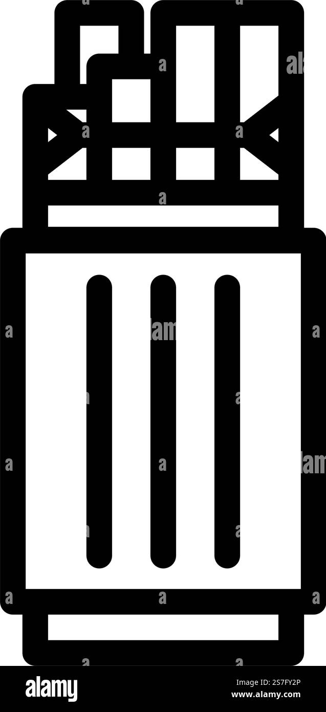 nuclear fuel rod energy line icon vector. nuclear fuel rod energy sign ...