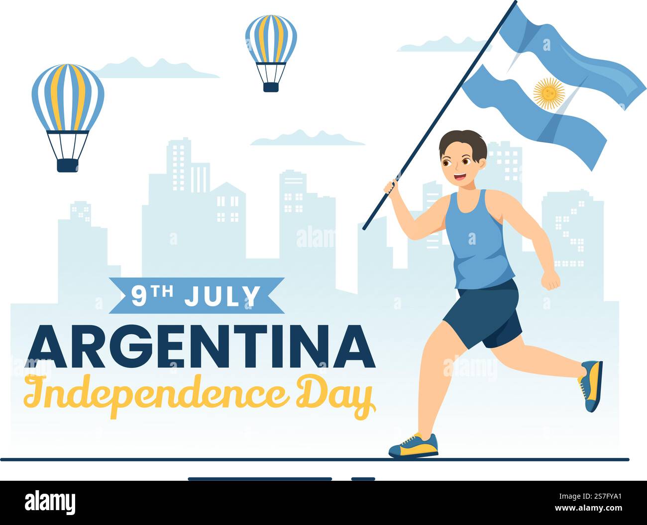 Happy Argentina Independence Day on 9Th of july Vector Illustration ...