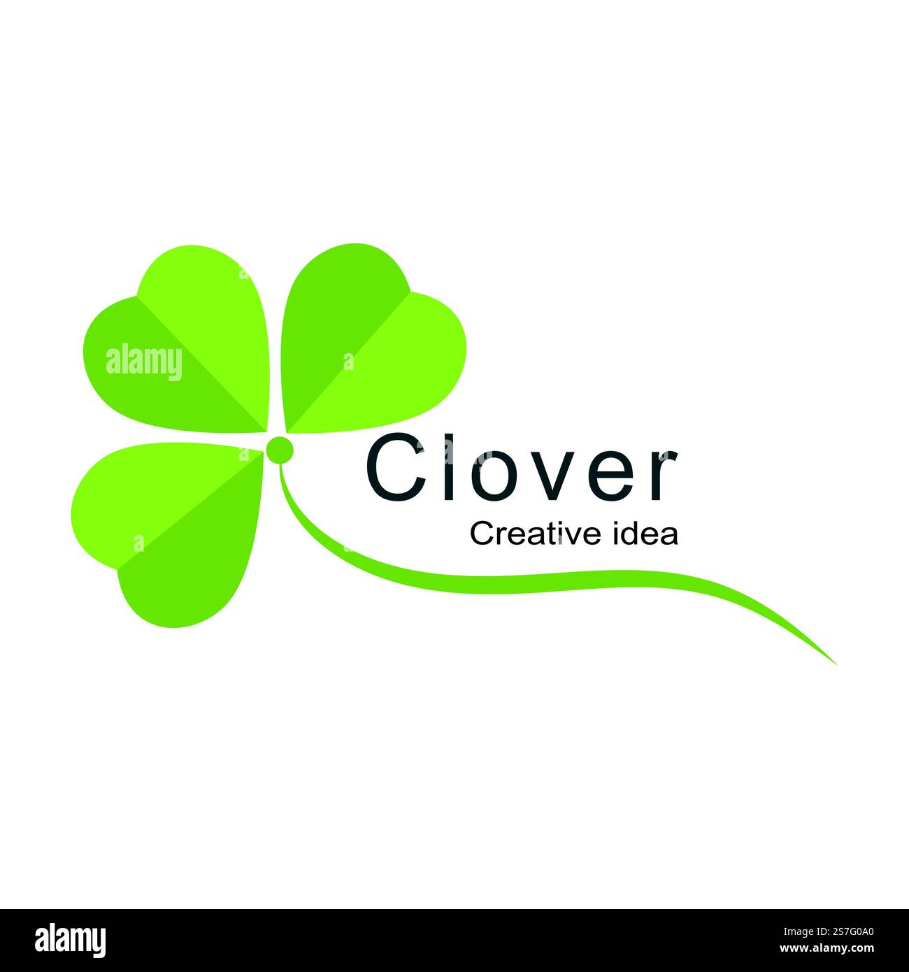 Clover leaf logo illustration vector flat design Stock Vector Image ...