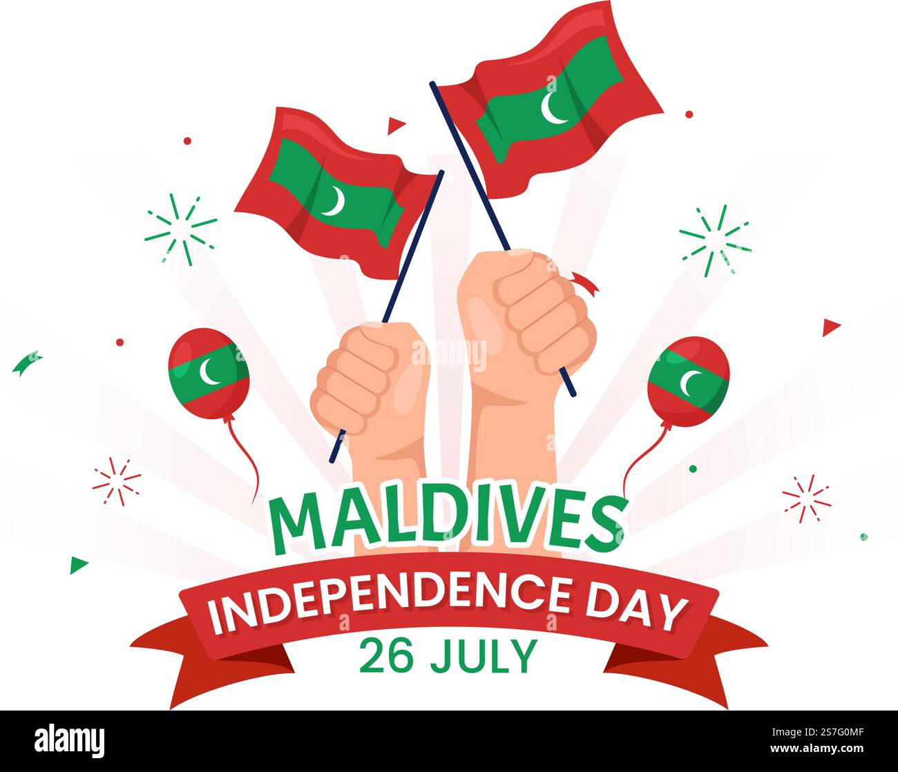 Happy Maldives Independence Day Vector Illustration on 26 July with ...