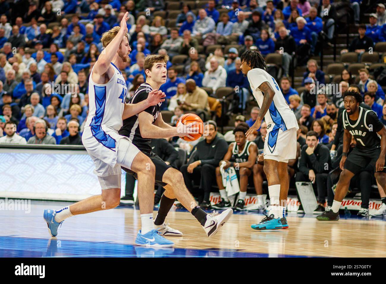 Omaha, NE. U.S. 14th Jan, 2025. - Providence Friars forward Ryan Mela ...