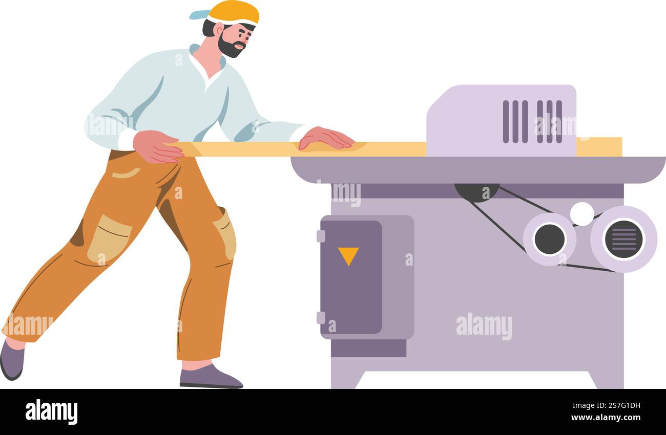Wood joiner using electric Stock Vector Images - Alamy