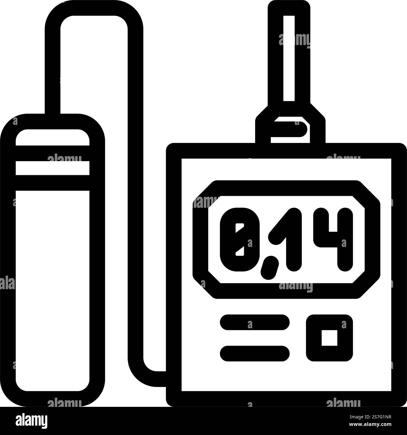 radiation monitoring nuclear energy line icon vector. radiation ...