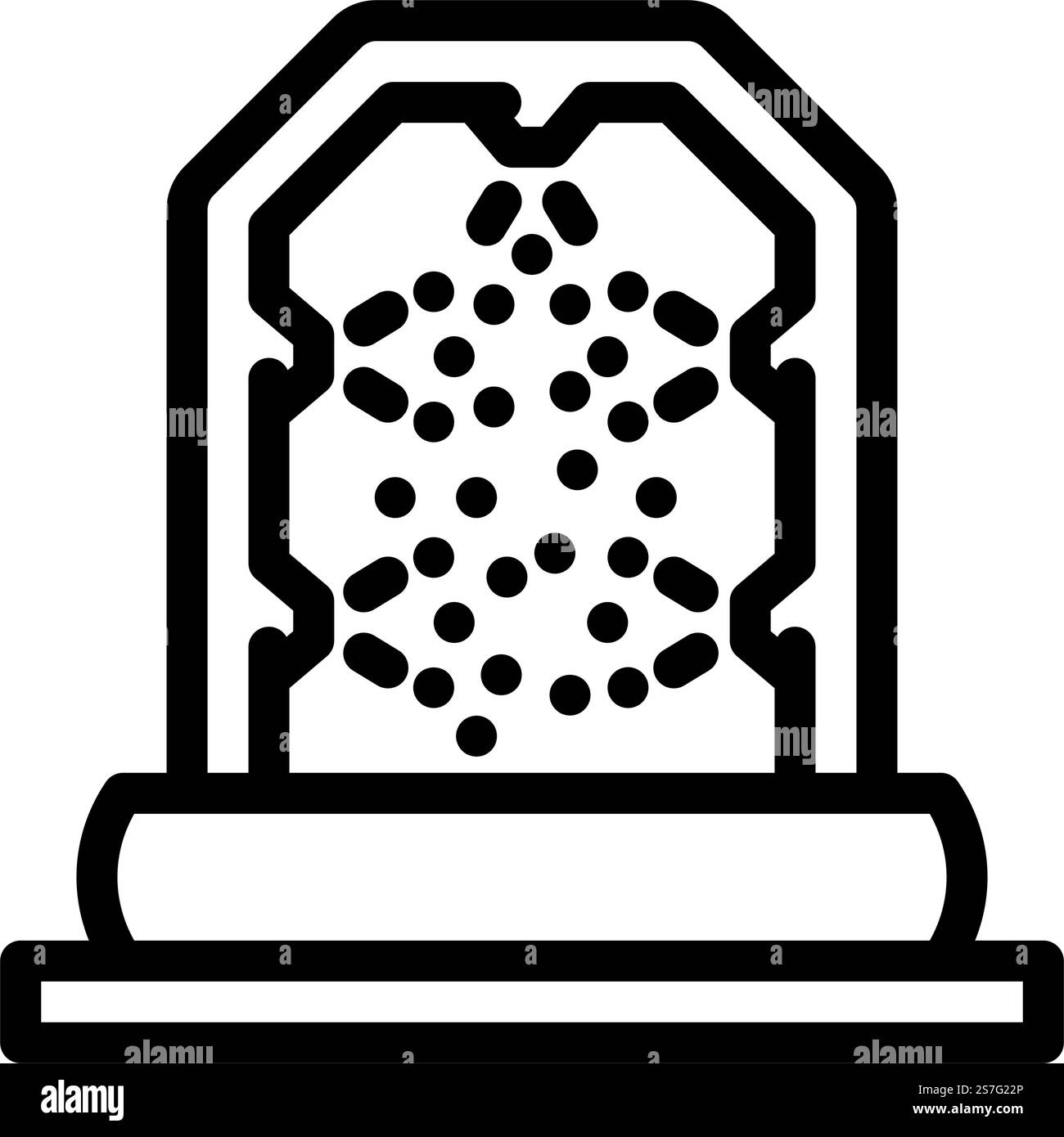 decontamination shower nuclear energy line icon vector. decontamination ...