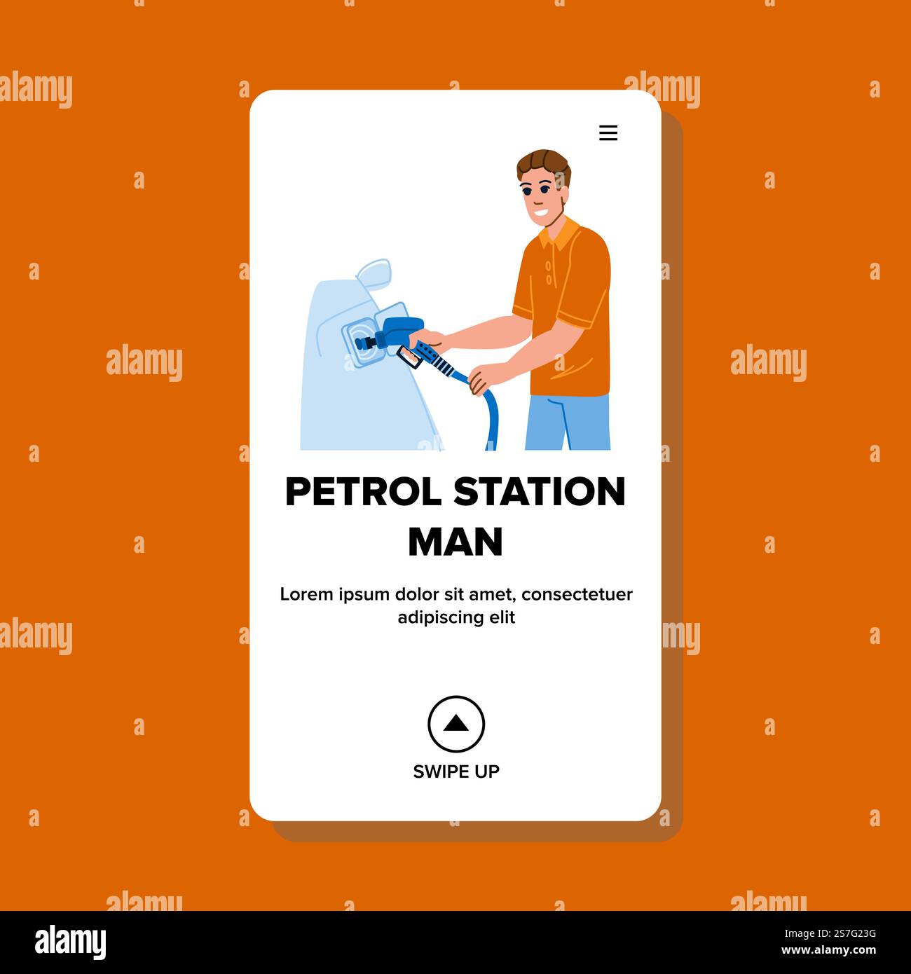 Cartoon man gas station pump hi-res stock photography and images - Alamy
