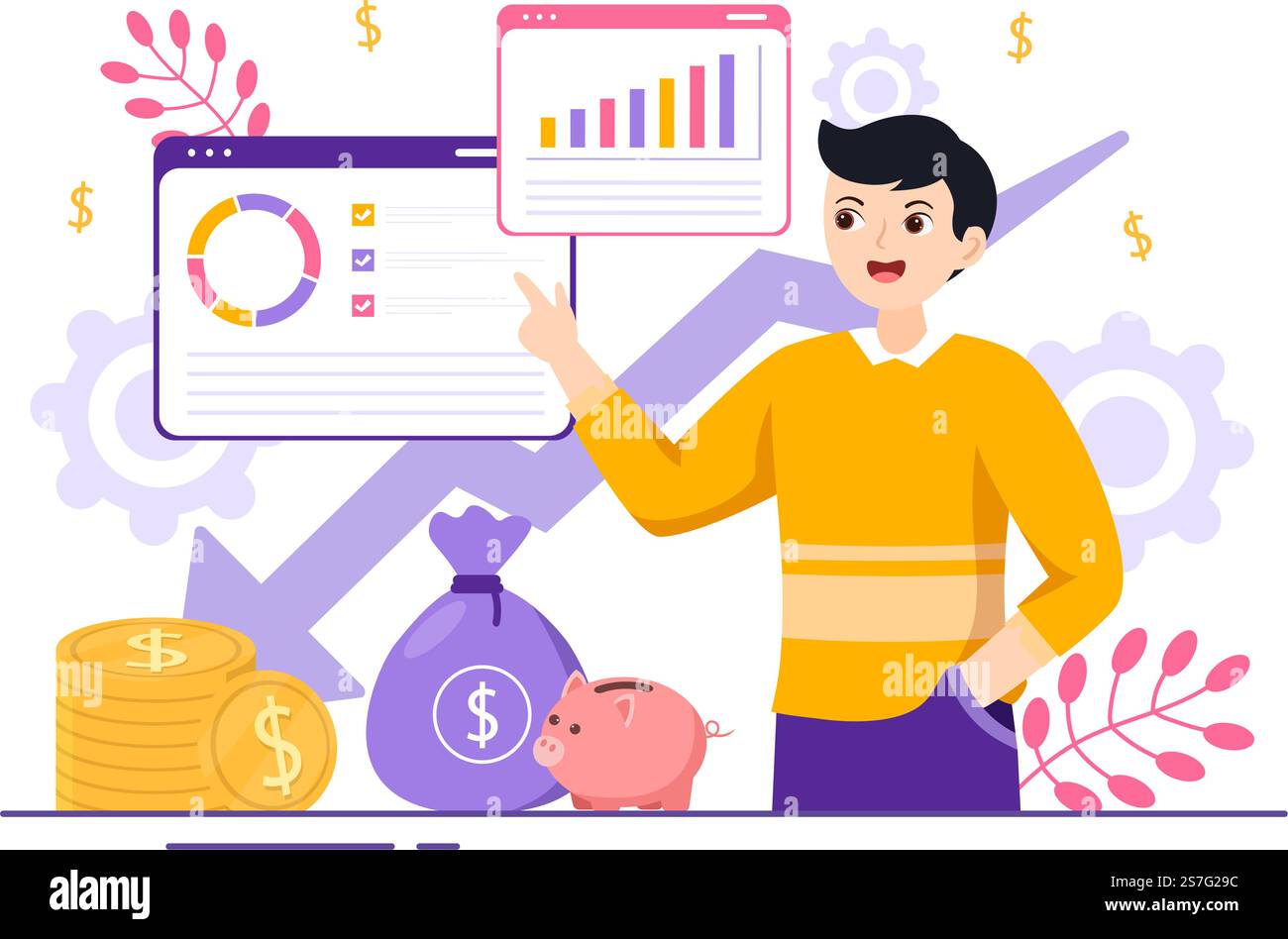 Cost Reduction Vector Illustration with Decrease, Price Minimising or ...