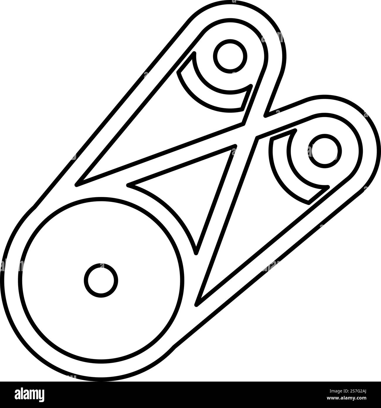 Belt transmission mechanism with three pulleys drive part automobile ...