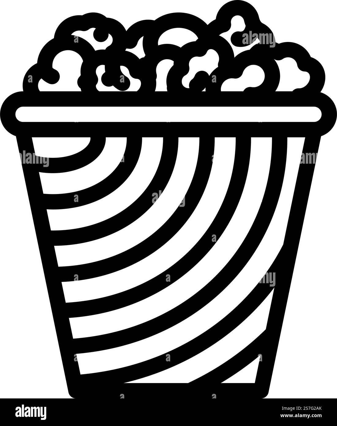 sweet rainbow popcorn food line icon vector. sweet rainbow popcorn food ...