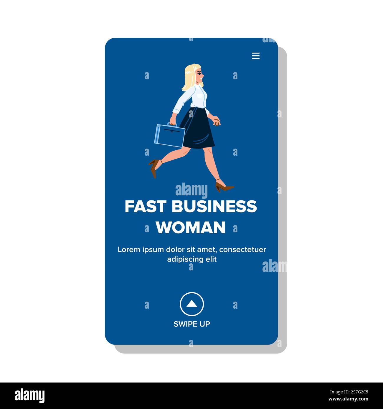 fast business woman vector. girl corporate, worker person, female suit ...