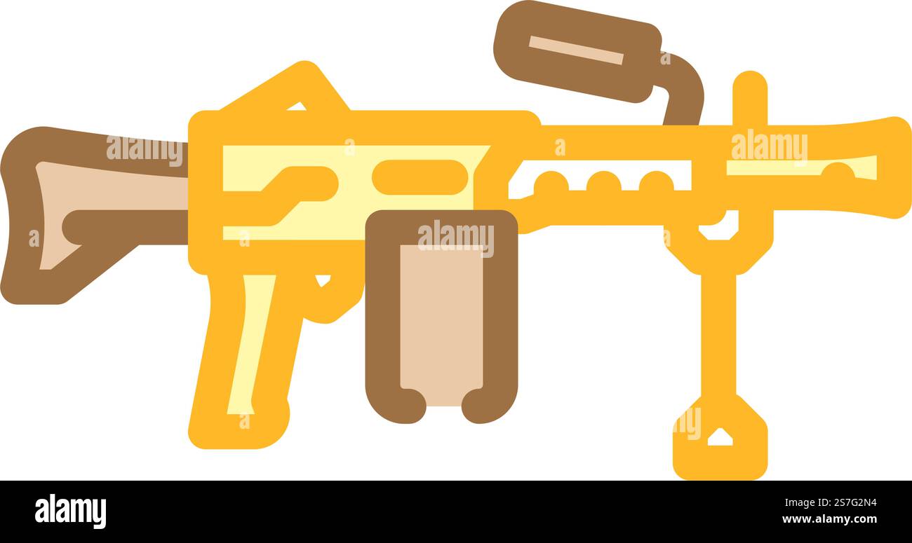 machine gun weapon military color icon vector. machine gun weapon ...