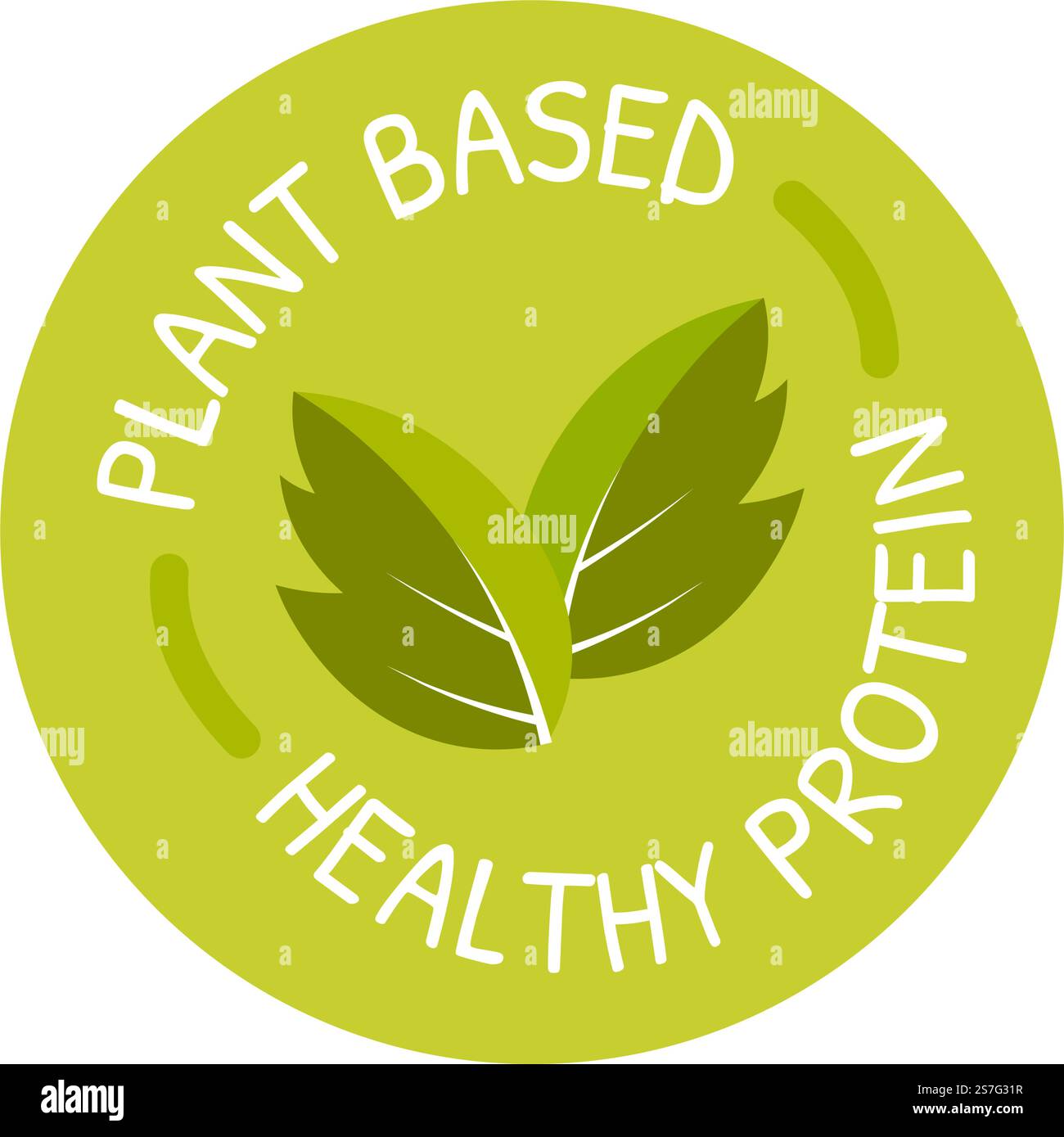 Plant based ingredient, healthy protein isolated icon with eco leaf and ...