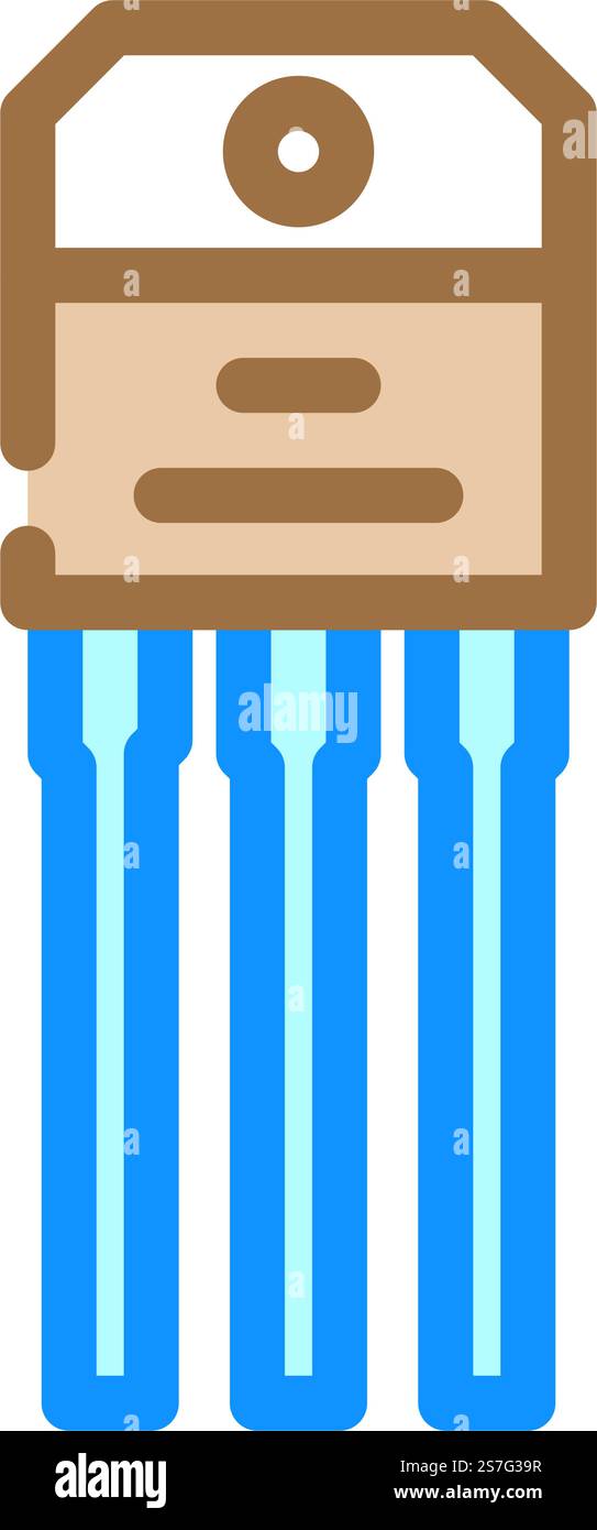 transistor electronic component color icon vector. transistor ...