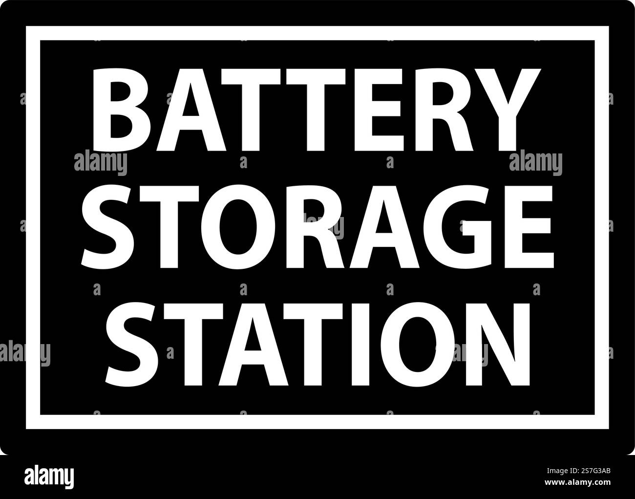 Battery Charging Area Sign Battery Storage Station Stock Vector Image ...