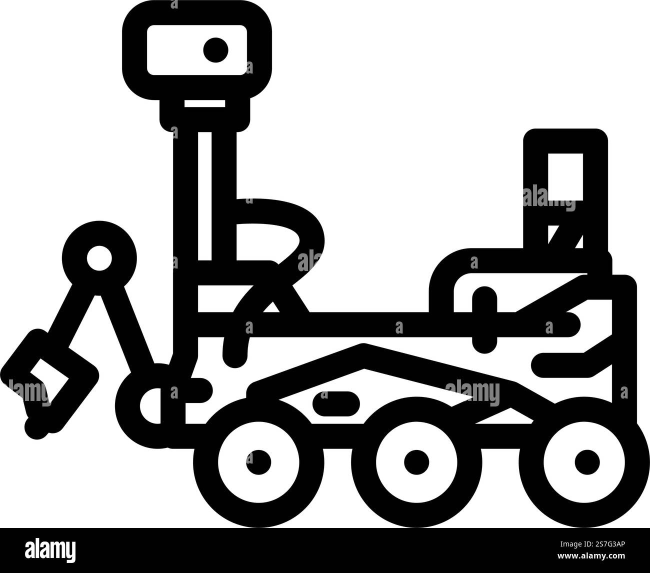 mars rover planet line icon vector. mars rover planet sign. isolated ...