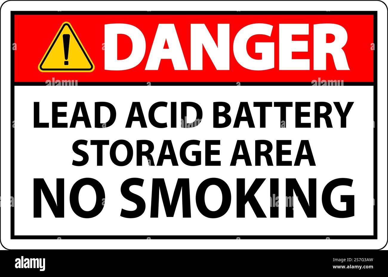 Danger Sign Lead Acid Battery Storage Area, No Smoking Stock Vector ...