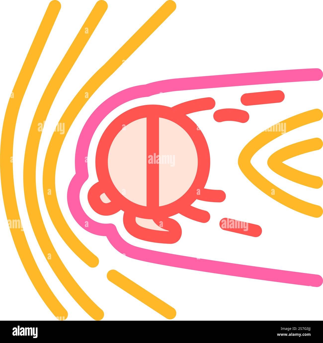 martian solar wind mars planet color icon vector. martian solar wind ...