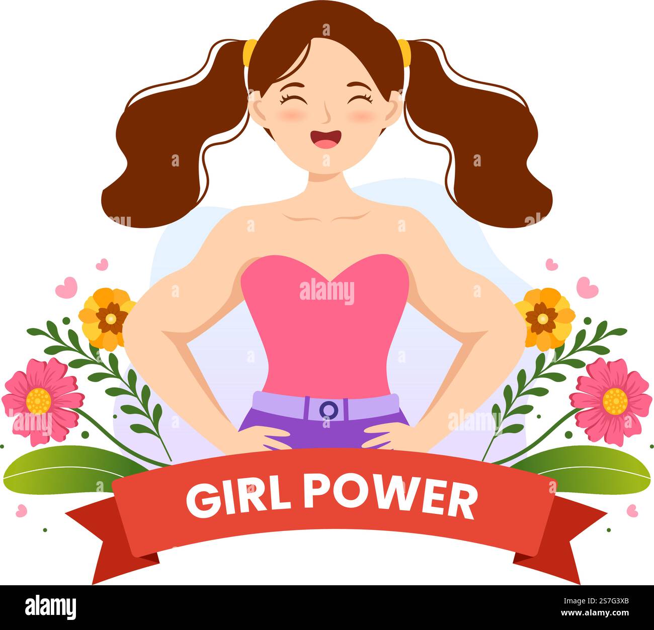 Girl Power Vector Illustration to Show Women Can Also Be Stronger and ...