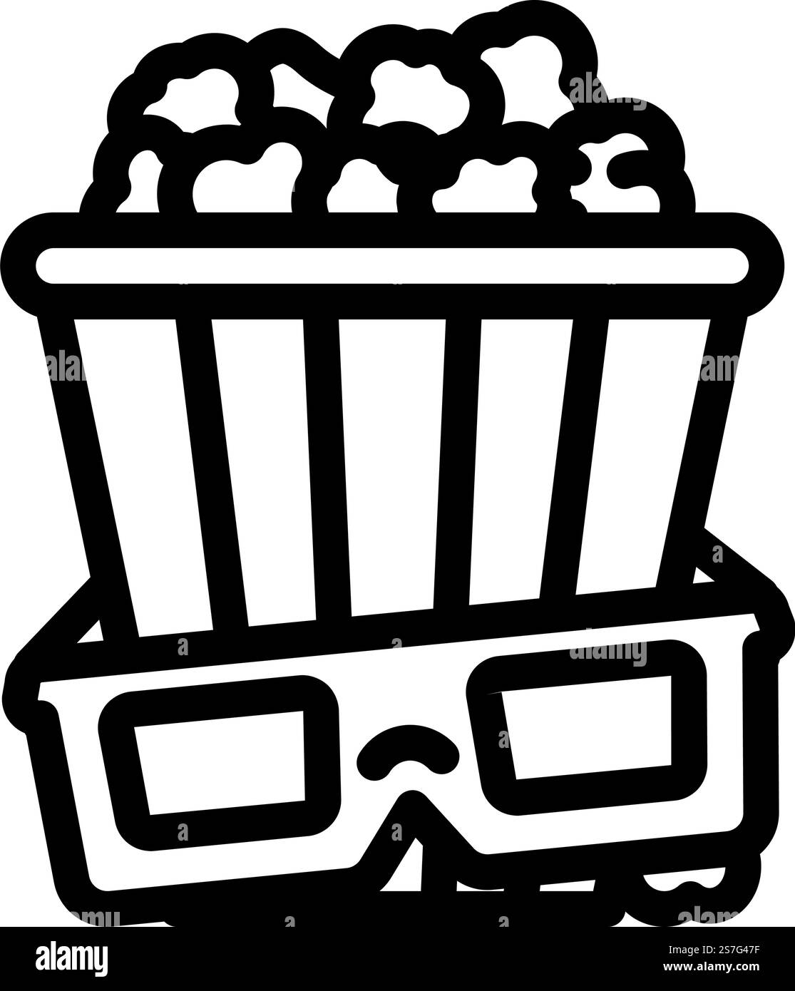 popcorn 3d cinema glasses line icon vector. popcorn 3d cinema glasses ...