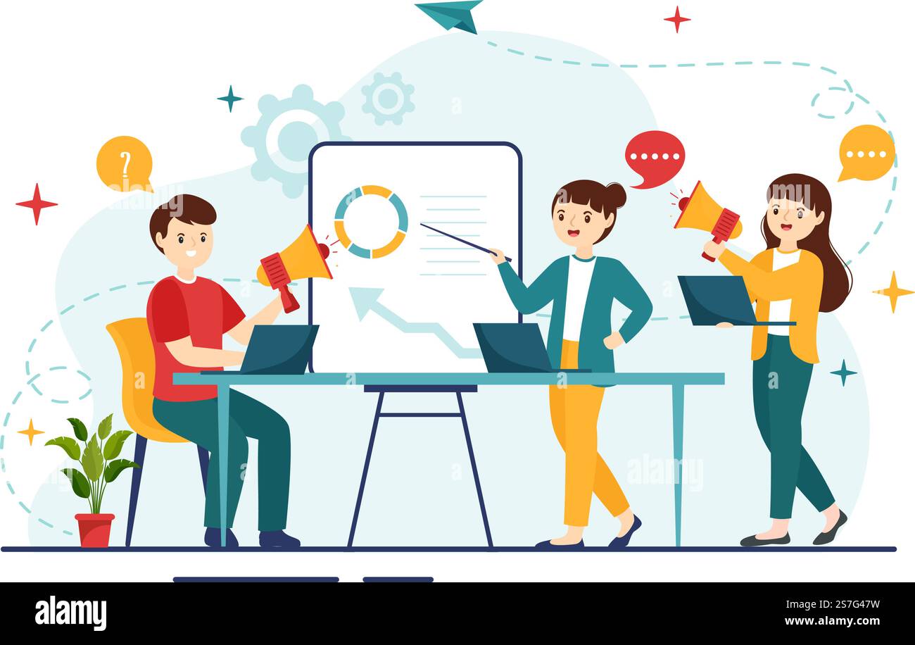 Conflict Resolution and Management Vector Illustration with Two Society ...