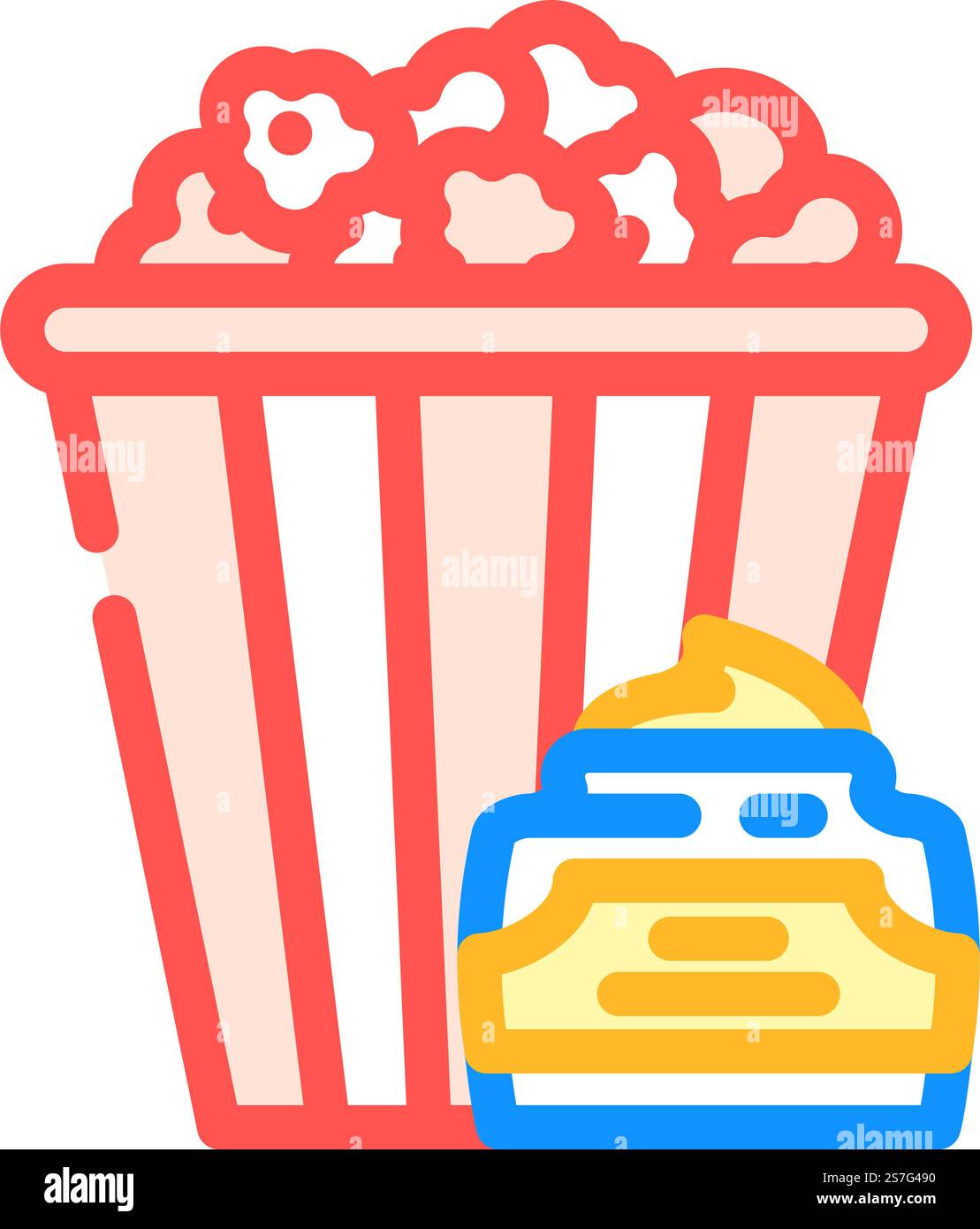 caramel popcorn food color icon vector. caramel popcorn food sign ...