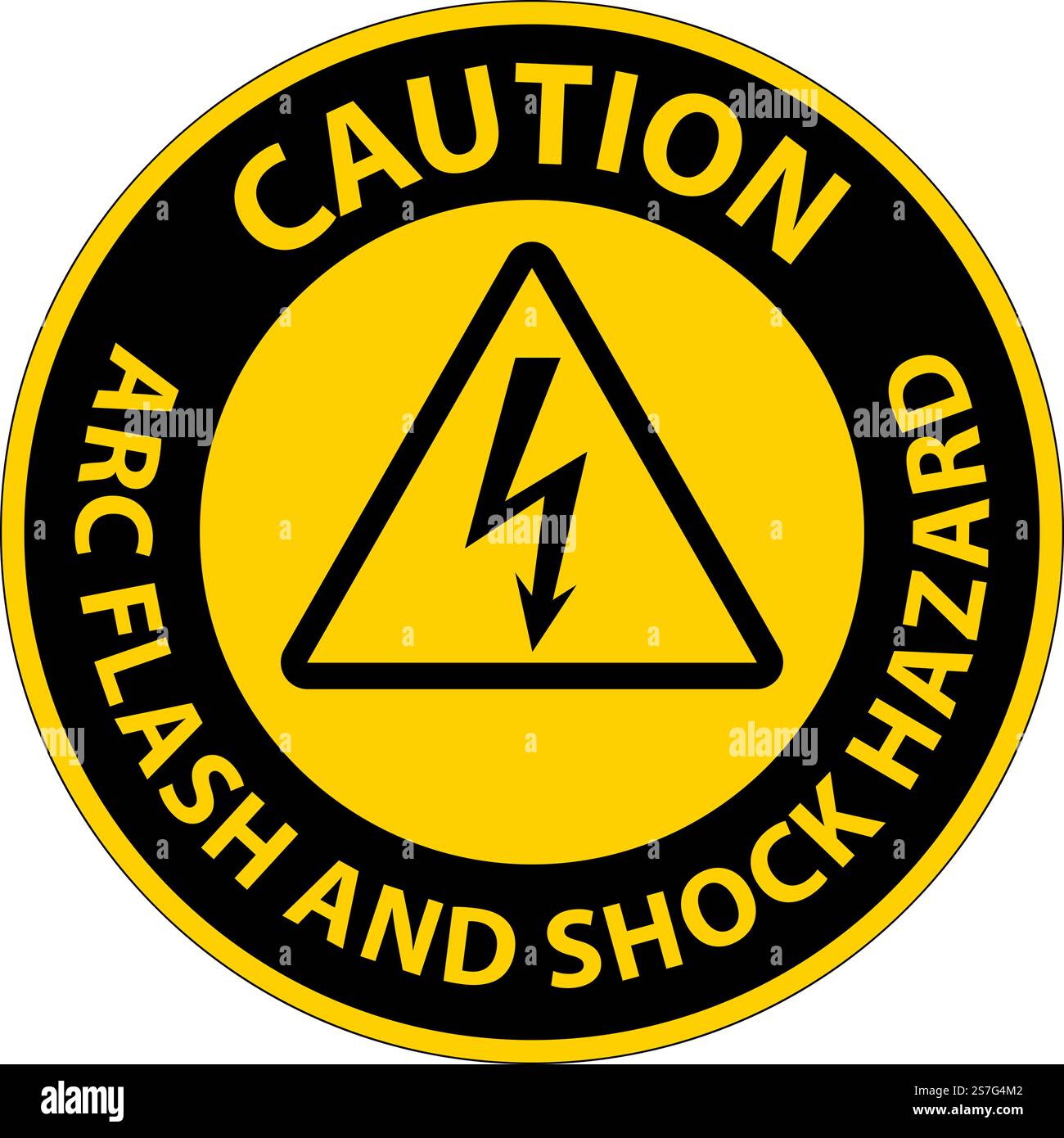 Caution Floor Sign Arc Flash And Shock Hazard Stock Vector Image & Art ...