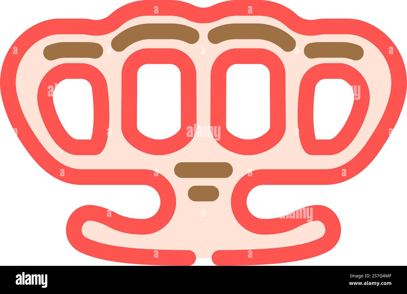 brass knuckles weapon military color icon vector. brass knuckles weapon ...