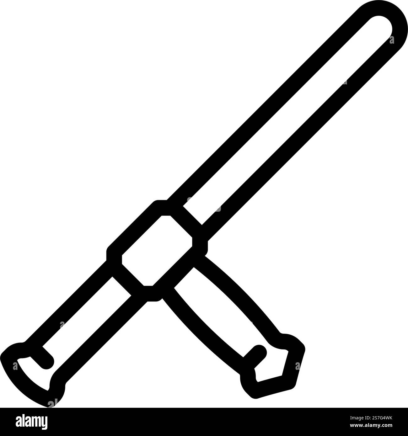 tonfa weapon military line icon vector. tonfa weapon military sign. isolated contour symbol ...