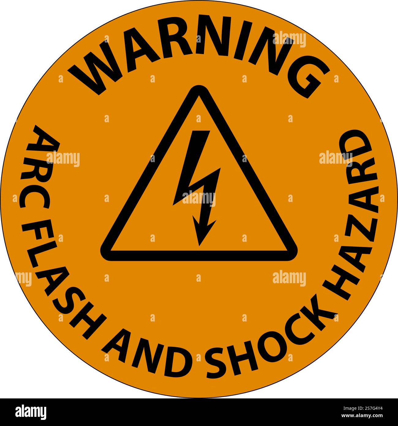 Warning Floor Sign Arc Flash And Shock Hazard Stock Vector Image & Art ...