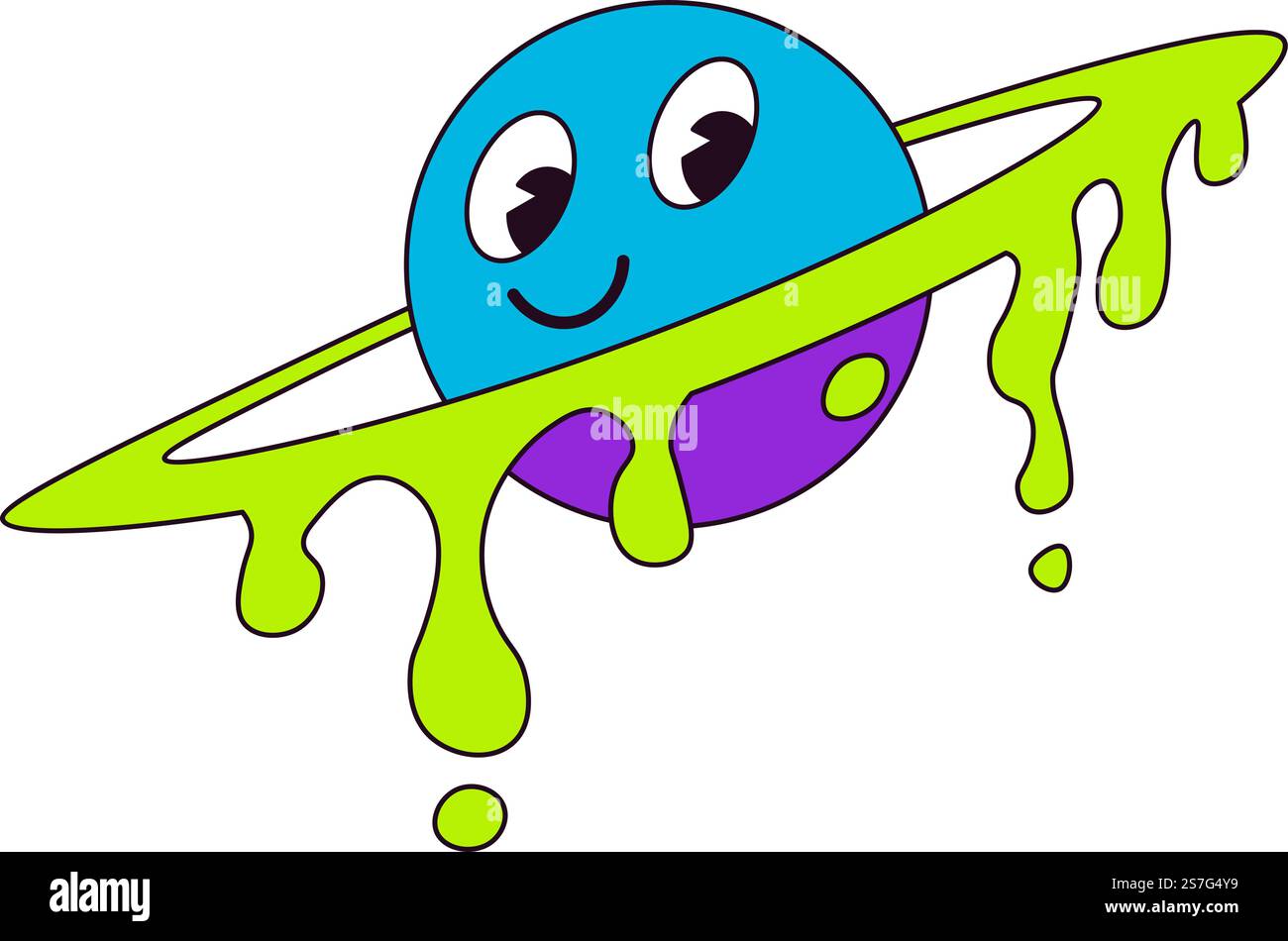 Planet or celestial body personage, isolated cartoon doodle character ...
