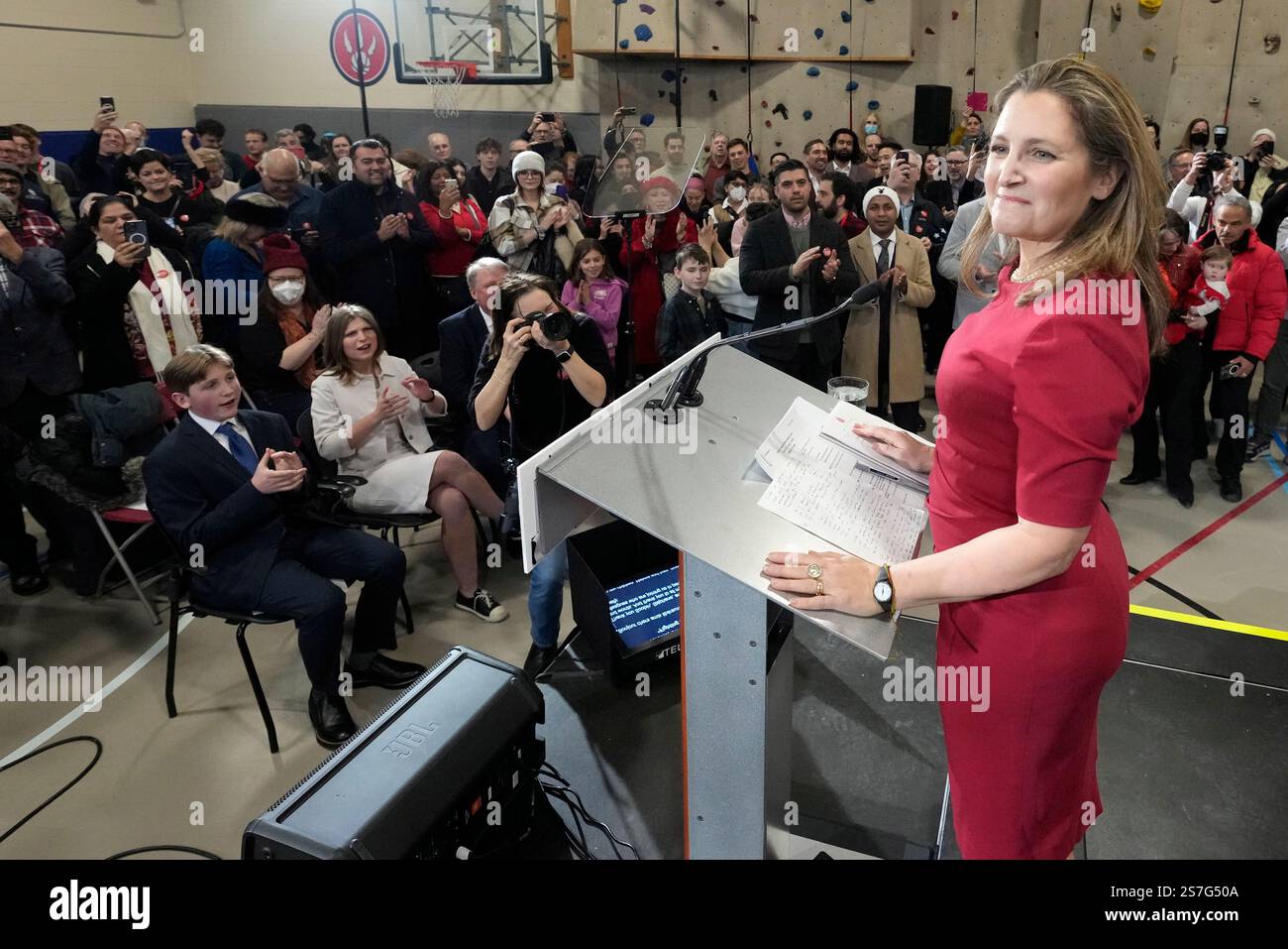 Toronto, Canada. 19th Jan, 2025. Former finance minister Chrystia ...