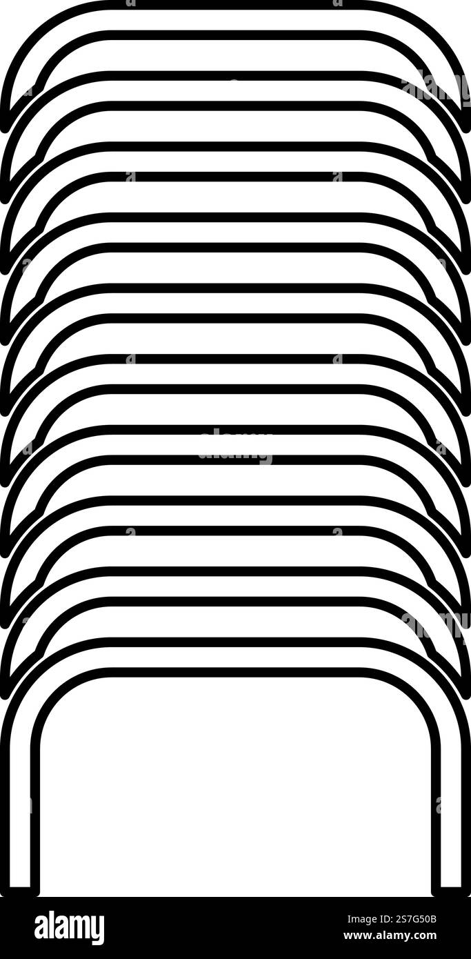 Staples fastener pin contour outline line icon black color vector ...