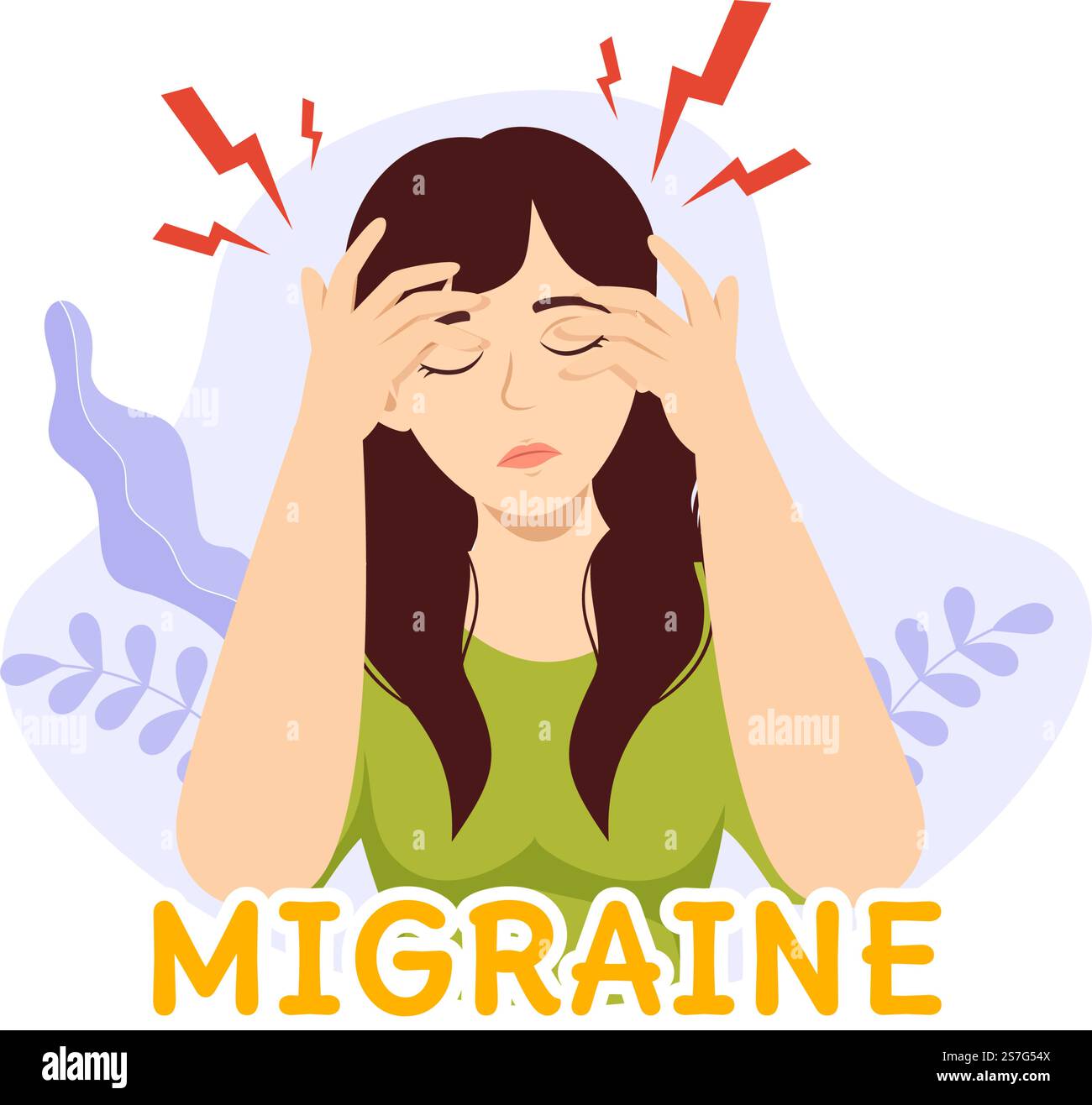 Migraine Vector Illustration People Suffers from Headaches, Stress and ...