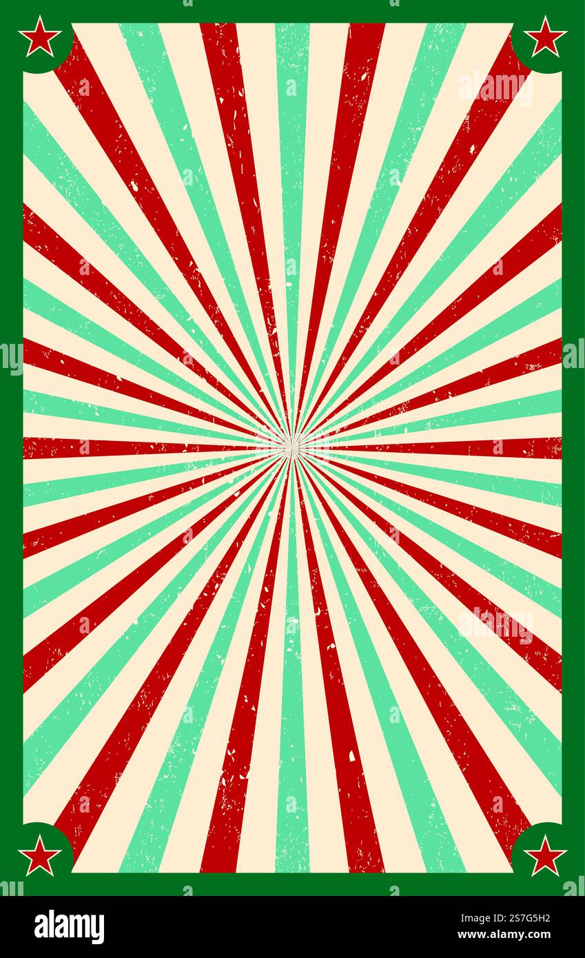 Sunlight retro vertical background. Ray pattern background. Old starburst. Circus style Stock ...