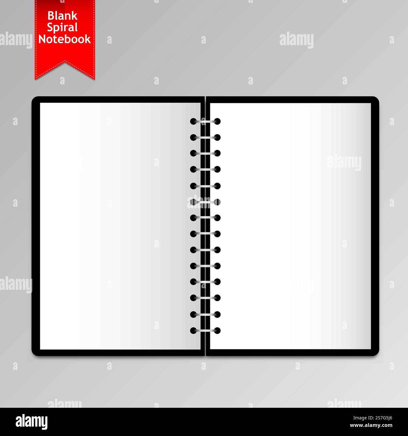 Opened blank page spiral Stock Vector Images - Alamy