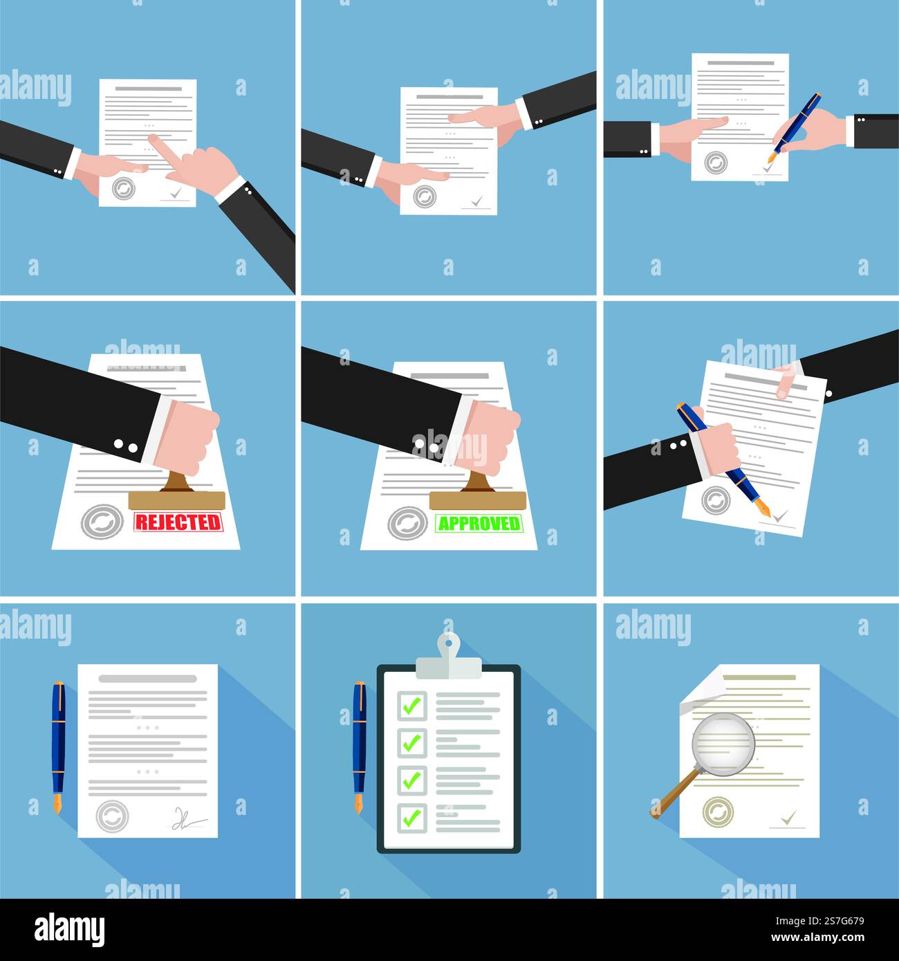 Vector agreement icon - hand signing contract. Vector agreement icon ...