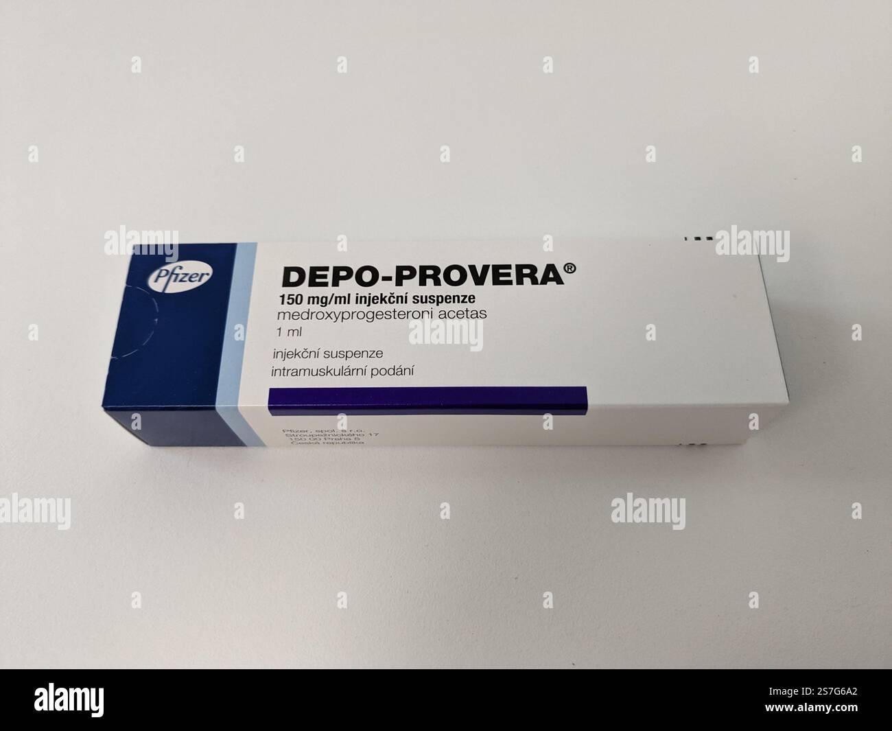 Prague,Czech Republic-January 26 2025: DEPO-PROVERA box of medication ...