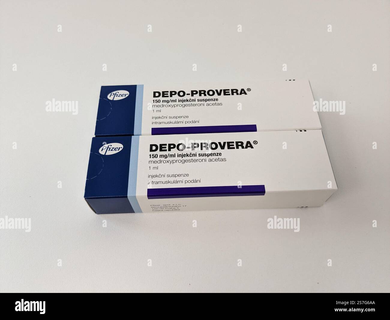 Prague,Czech Republic-January 26 2025: DEPO-PROVERA box of medication ...