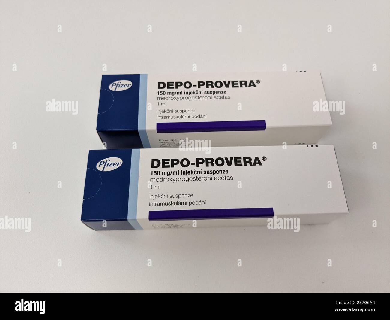 Prague,Czech Republic-January 26 2025: DEPO-PROVERA box of medication ...