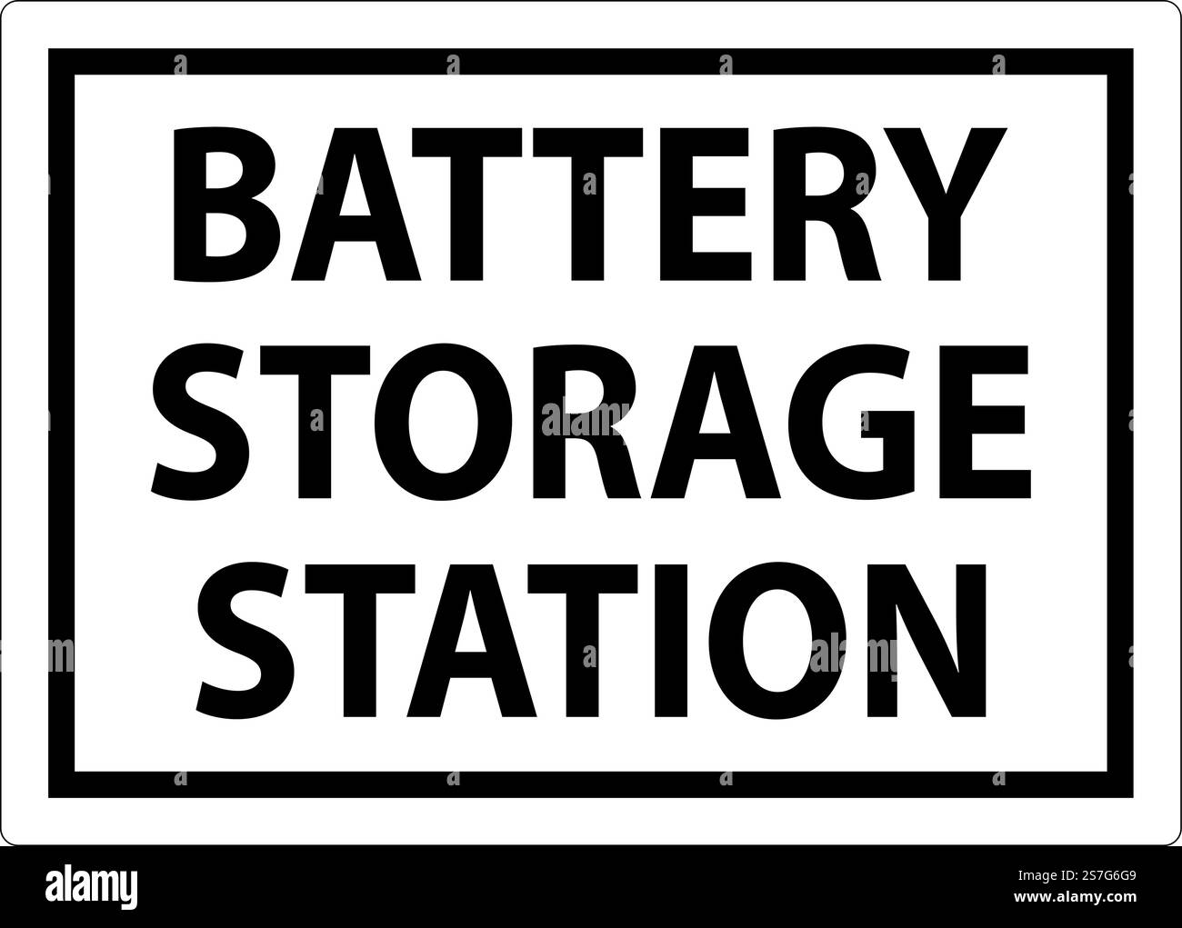 Battery Charging Area Sign Battery Storage Station Stock Vector Image ...