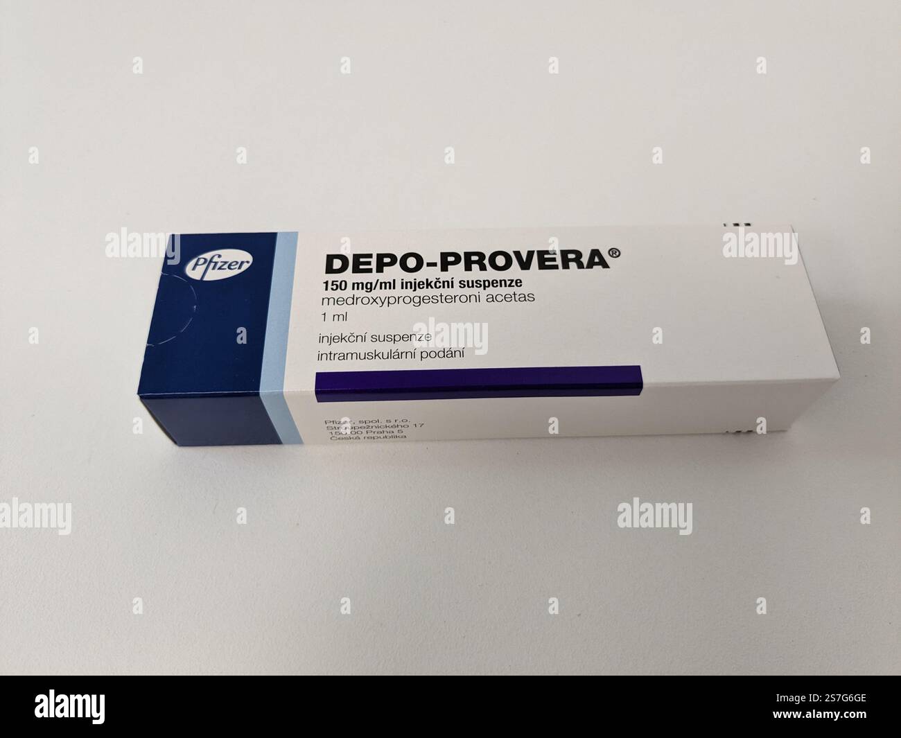 Prague,Czech Republic-January 26 2025: DEPO-PROVERA box of medication ...
