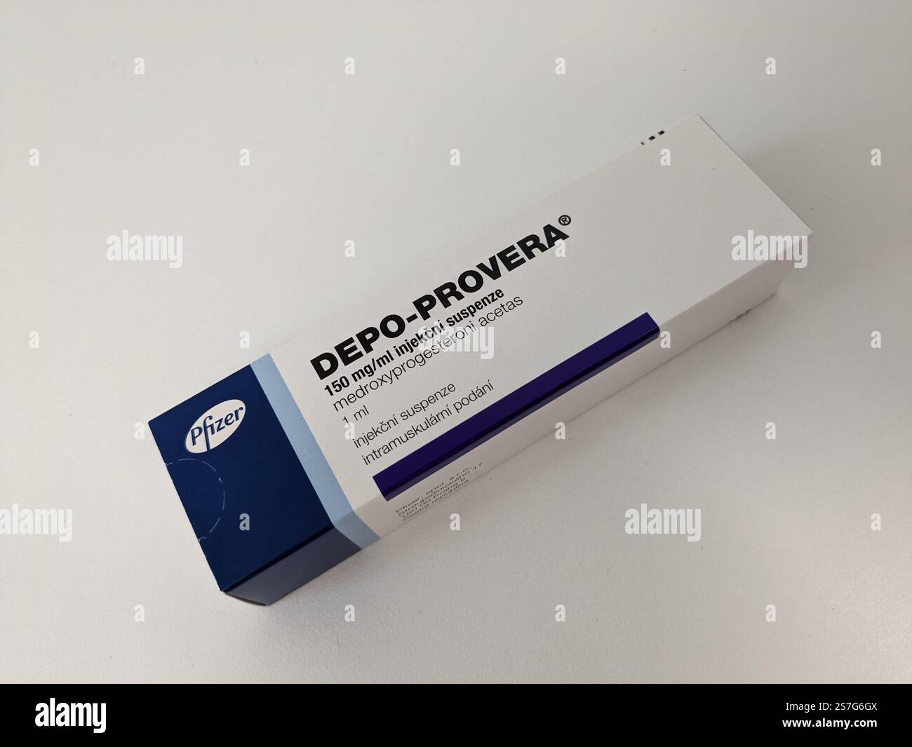 Prague,Czech Republic-January 26 2025: DEPO-PROVERA box of medication ...
