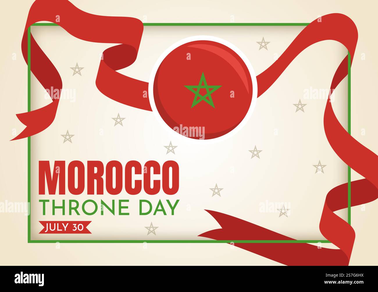 Happy Morocco Throne Day Vector Illustration with Waving Flag in ...