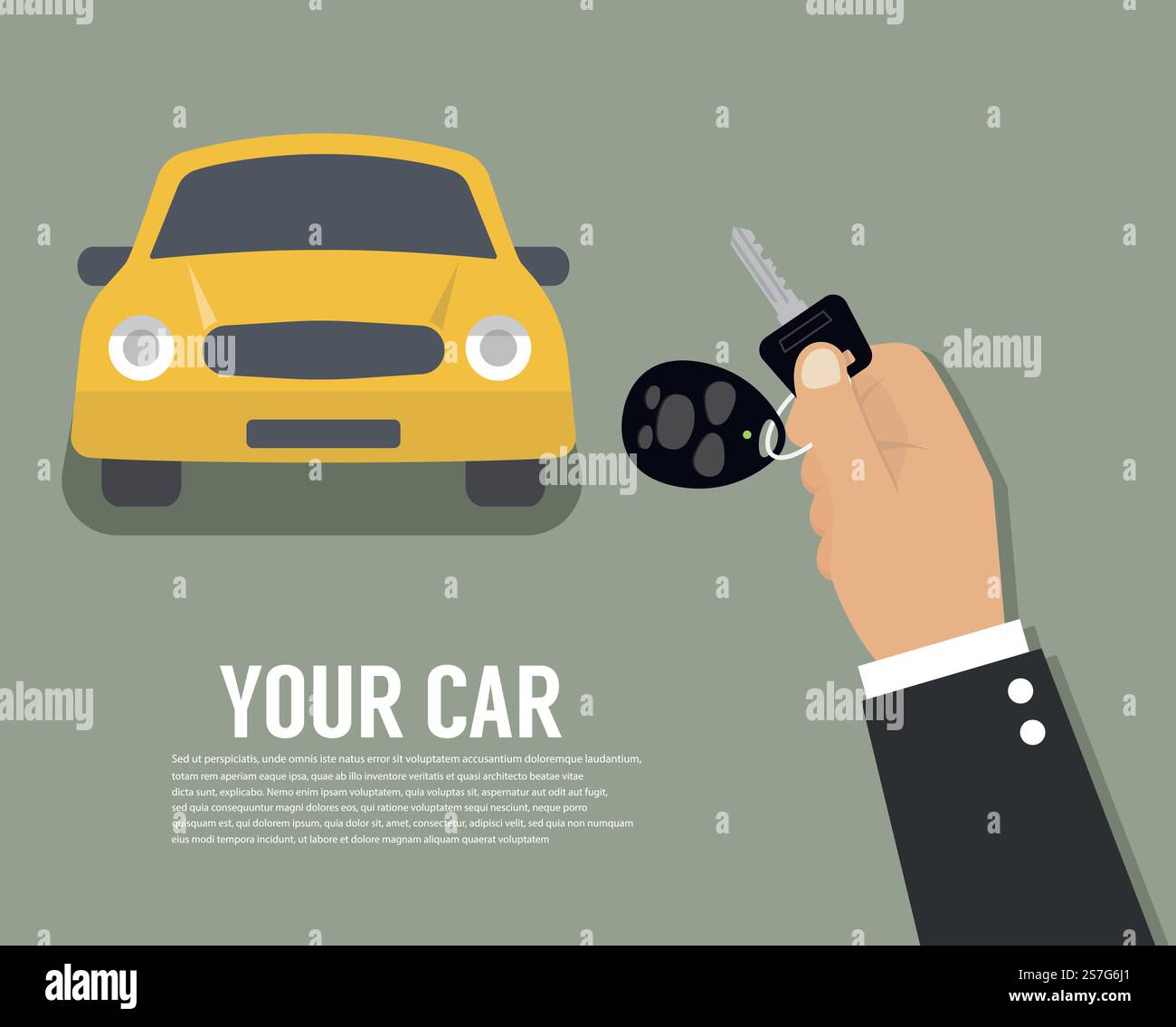 Man holding new car Stock Vector Images - Alamy