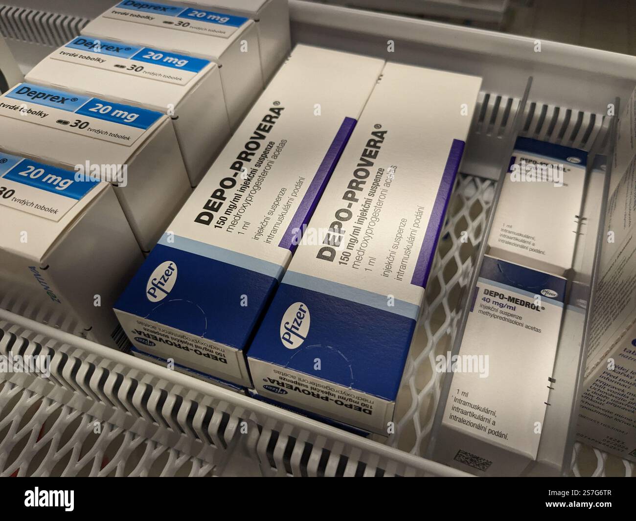 Prague,Czech Republic-January 26 2025: DEPO-PROVERA box of medication ...