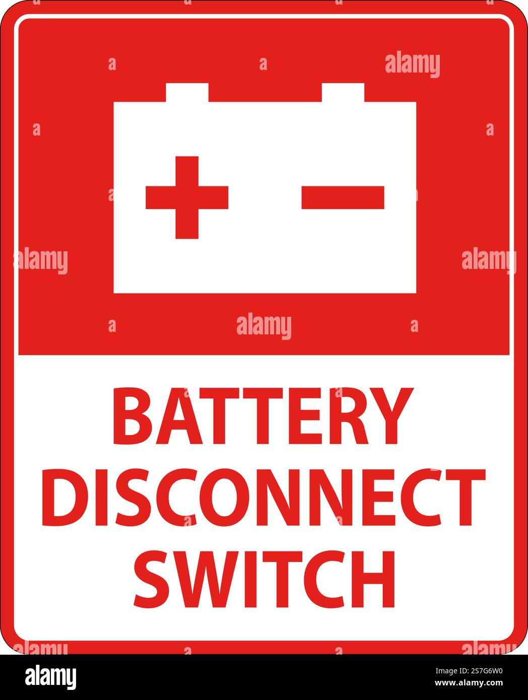 Battery Disconnect Switch Sign On White Background Stock Vector Image ...