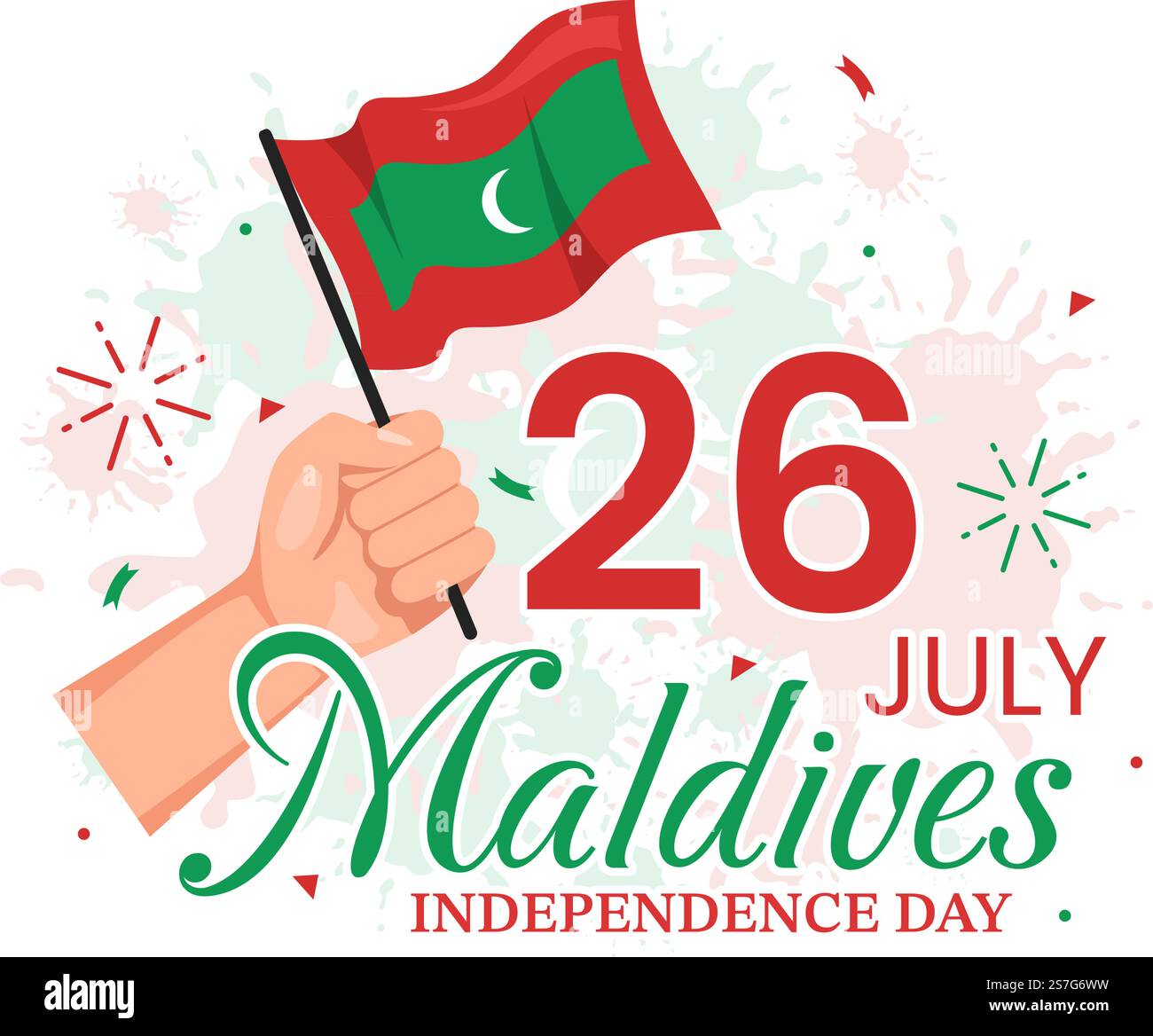 Happy Maldives Independence Day Vector Illustration on 26 July with ...
