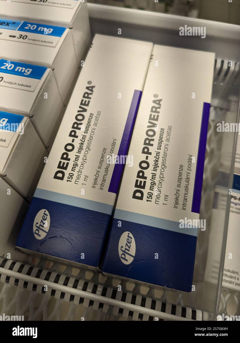 Prague,Czech Republic-January 26 2025: DEPO-PROVERA box of medication ...