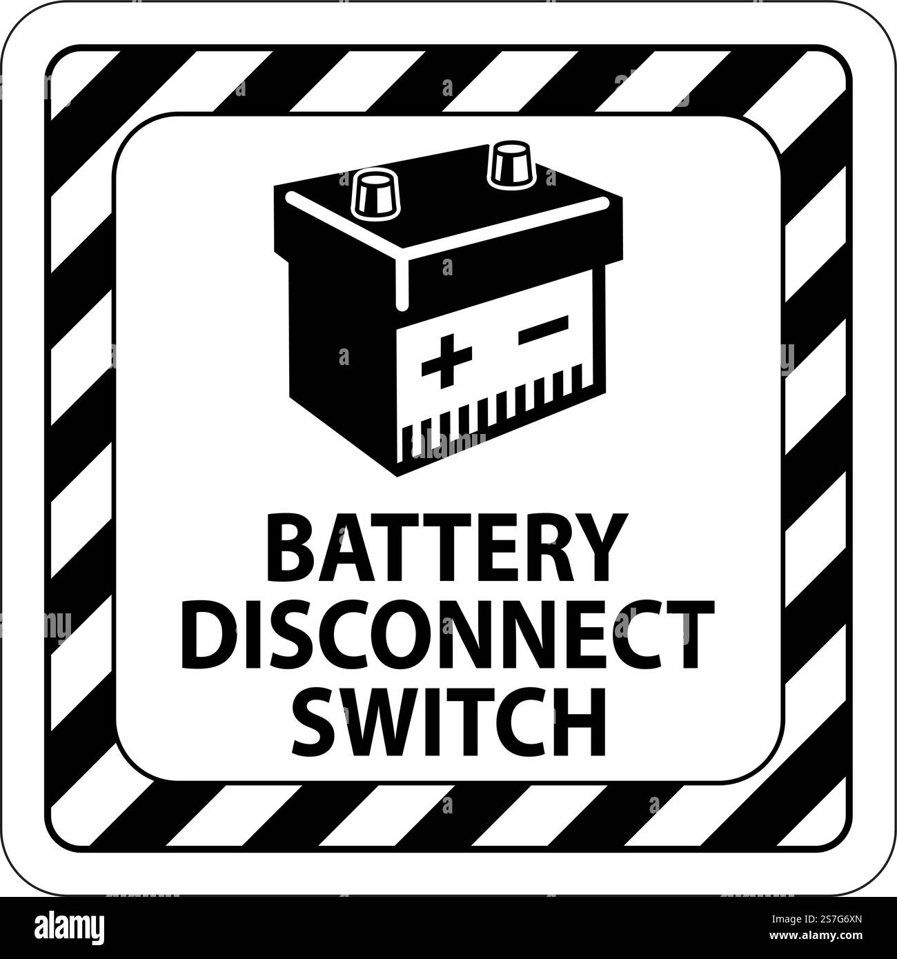 Battery Disconnect Switch Sign On White Background Stock Vector Image ...