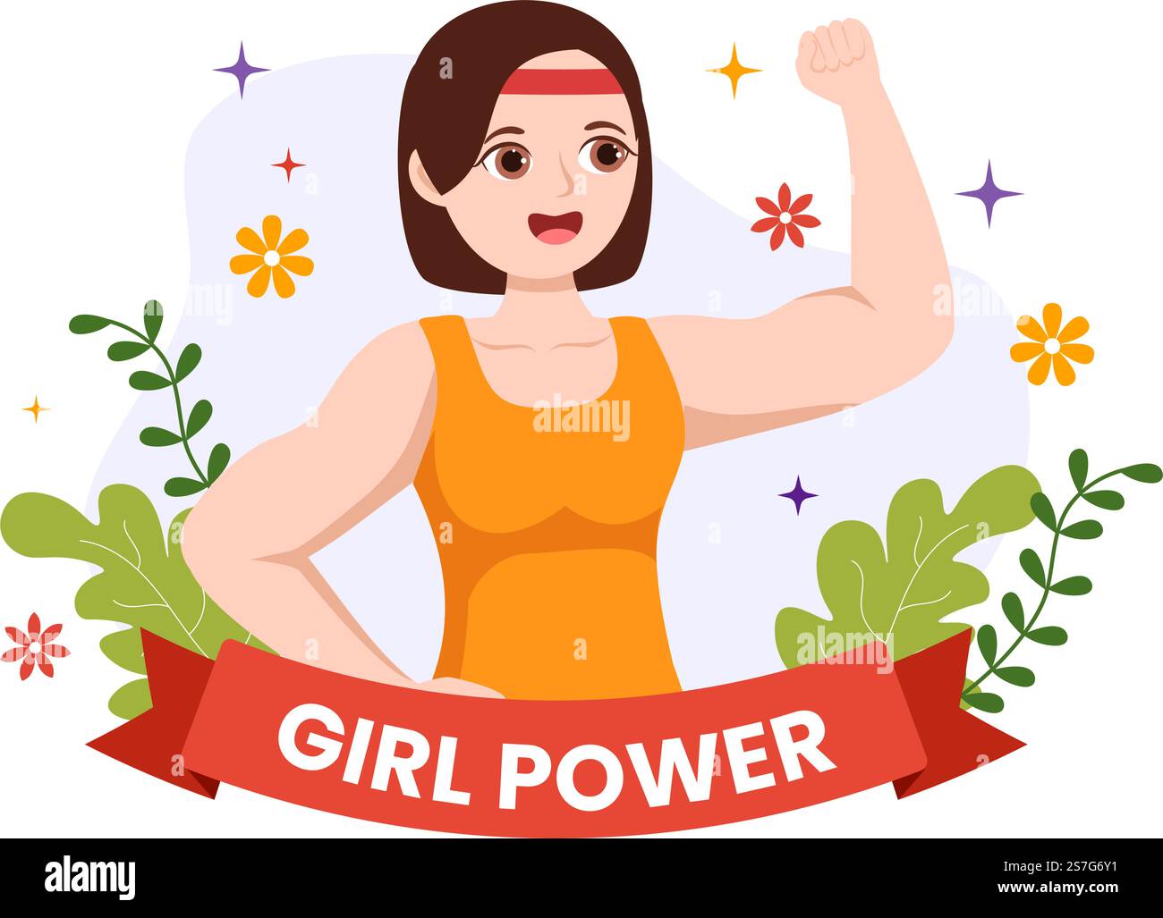 Girl Power Vector Illustration to Show Women Can Also Be Stronger and ...