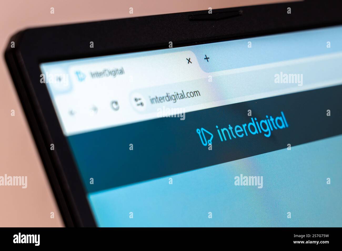 New York, USA - January 19, 2025: Interdigital website showcasing innovative wireless technology ...